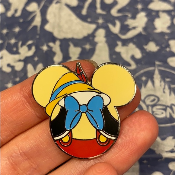 Disney | Accessories | Disney Pinocchio Mickey Head Pin | Poshmark